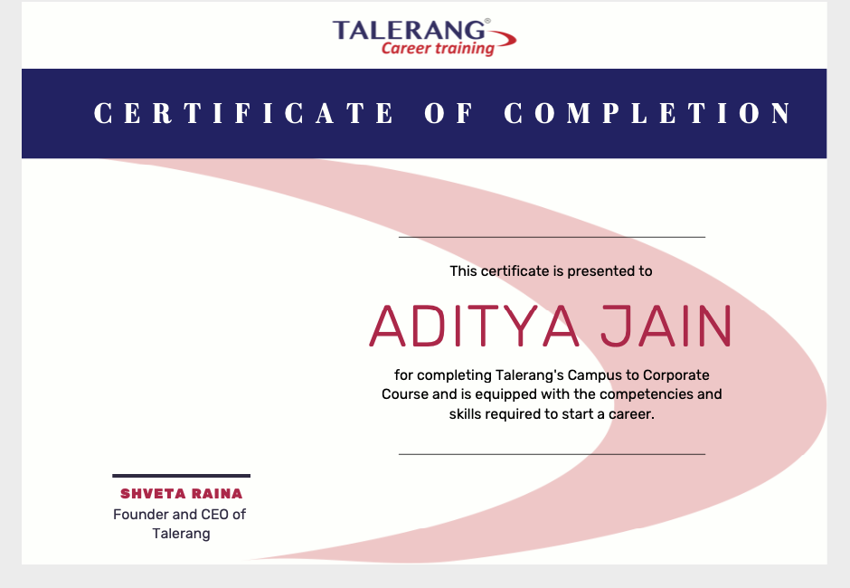 Certificate Program | Talerang